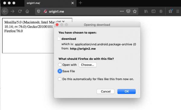 Web Browsers still allow drive-by-downloads in 2020 - PureSourceCode