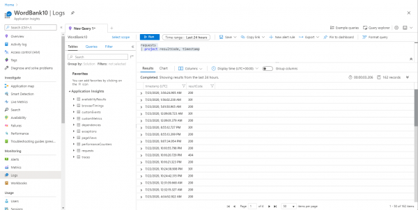 Application Insights: select and filter - PureSourceCode