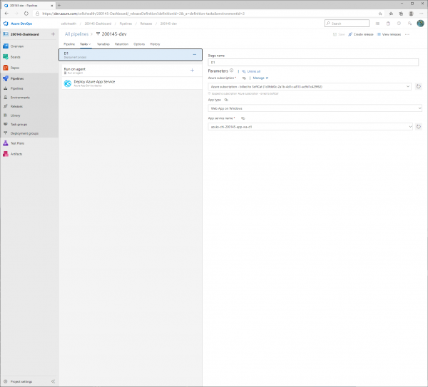 Azure DevOps releases AppServices - PureSourceCode