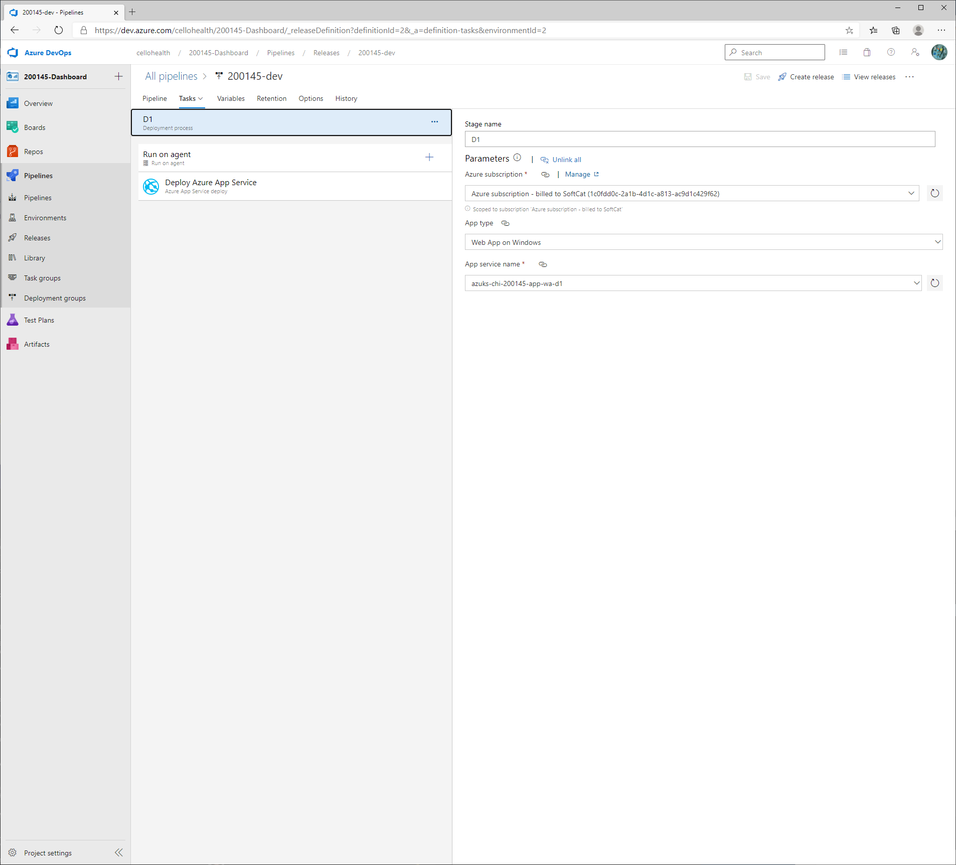 Azure DevOps releases AppServices - PureSourceCode