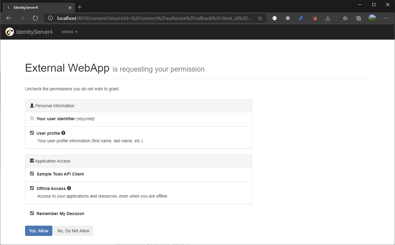 Implement security workflow with Identity Server - PureSourceCode