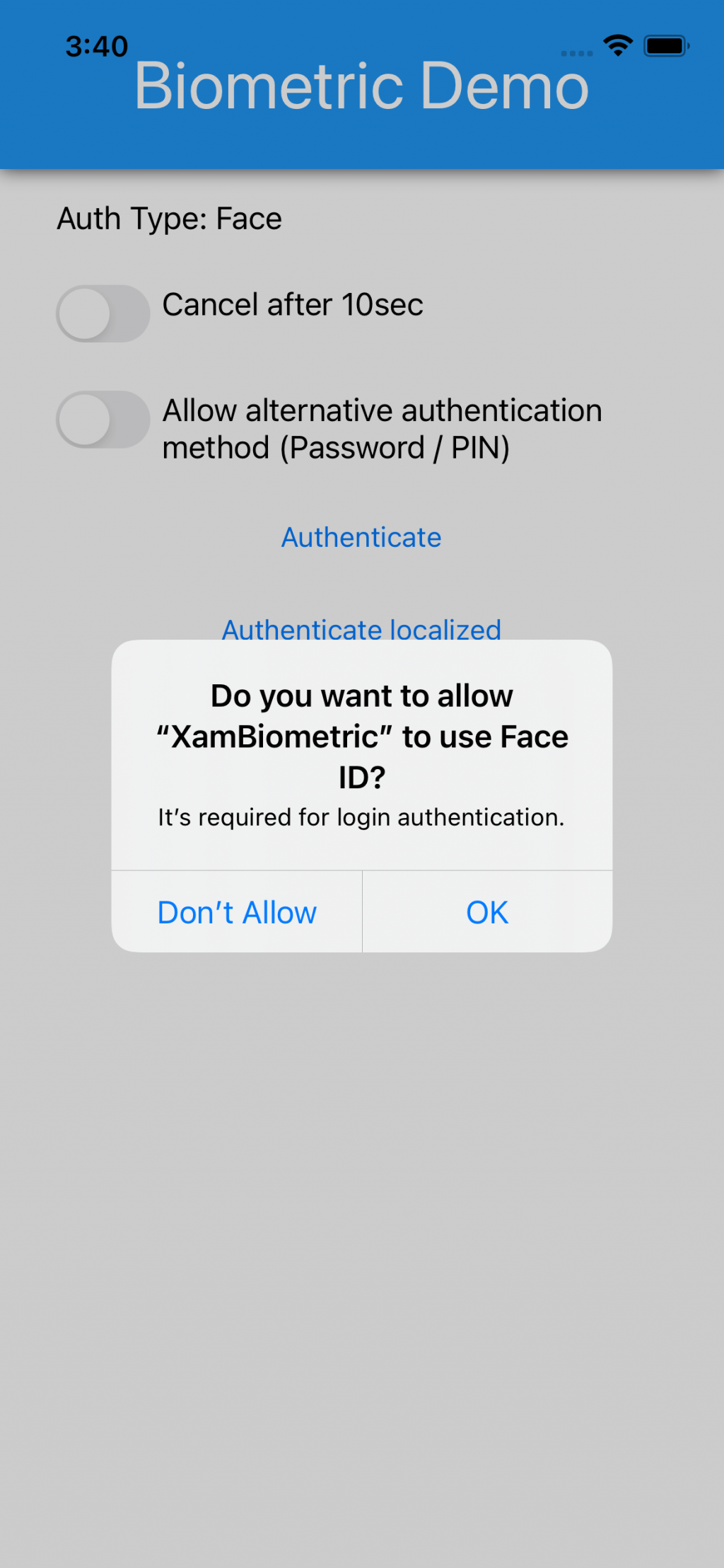 Using biometric identification in Xamarin Forms - PureSourceCode