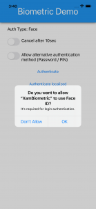 Using biometric identification in Xamarin Forms - PureSourceCode